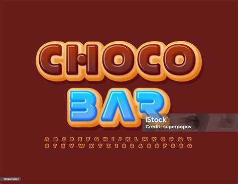 벡터 맛있는 기호 초코 바 도넛 알파벳 문자 세트 및 숫자 세트 그래픽 프린트에 대한 스톡 벡터 아트 및 기타 이미지 그래픽 프린트 달콤한 음식 대문자 Istock