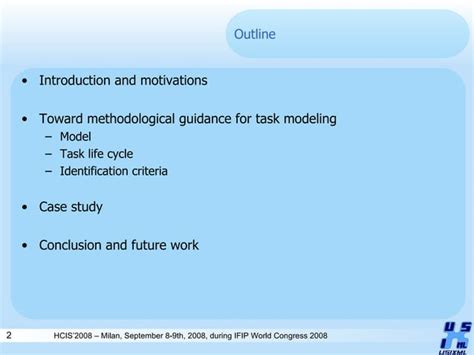 Identification Criteria In Task Modeling Ppt