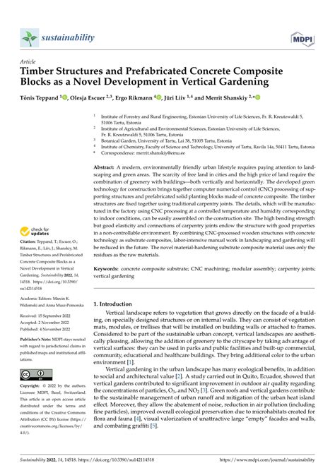 Pdf Timber Structures And Prefabricated Concrete Composite Blocks As A Novel Development In