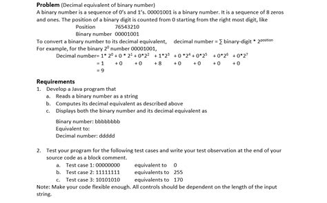 Solved Problem Decimal Equivalent Of Binary Number A Chegg Com