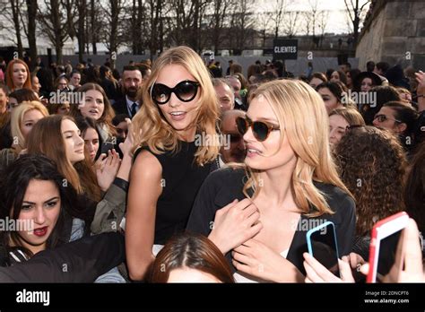 Karlie Kloss And Lily Donaldson Attending Elie Saabs Fall Winter 2015