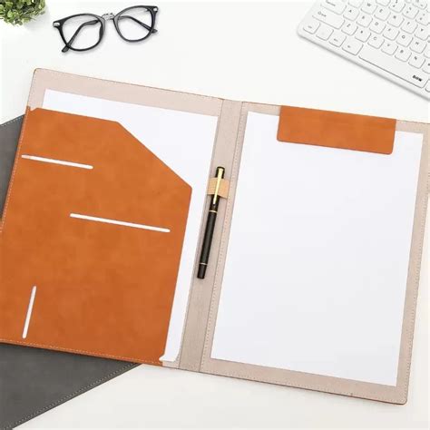 패션 Pu 가죽 클립보드 A4 Padfolio 플립 파일 폴더 마그네틱 클립 보드 보관 케이스 포함 접이식 쓰기 패드 Aliexpress