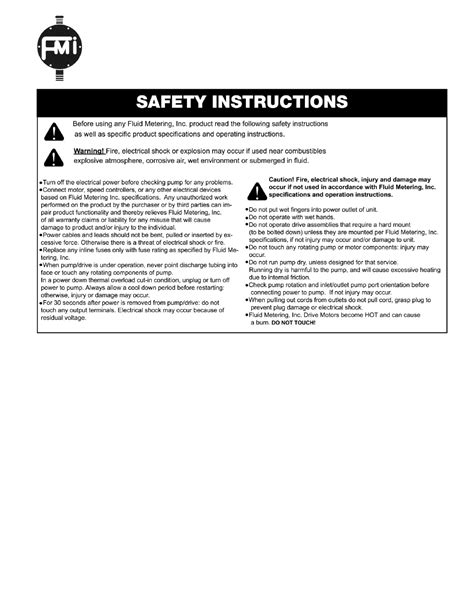 Fmi Pds100 User Manual