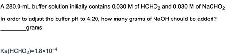 Solved A Ml Buffer Solution Initially Contains M Chegg Com
