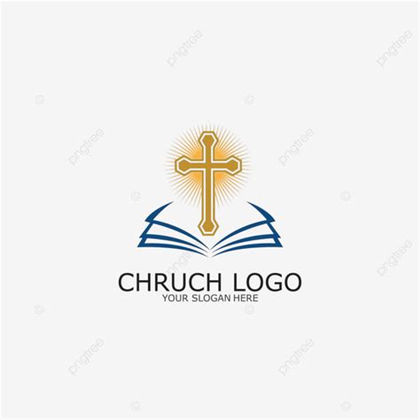 Vector Image Of Christian Symbol Featuring The Church Logo Bible And Cross Of Jesus Christ