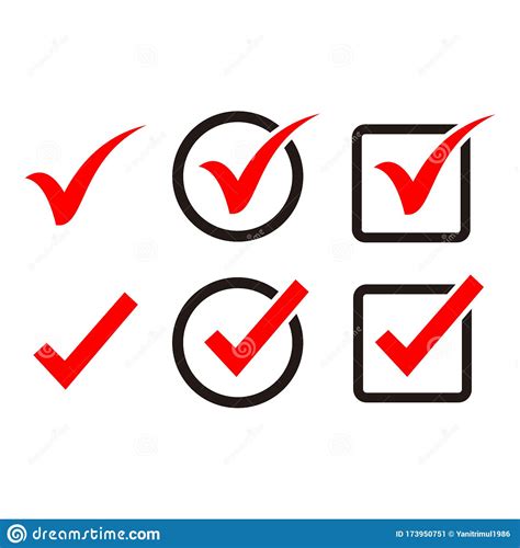Check Mark Icon Set Vector Design Symbol Stock Vector Illustration Of