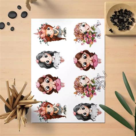 خرید و قیمت برچسب لیبل دختر عروسکی بدون برش سایز A5 کد 140 از غرفه آنلاین شاپ توکان