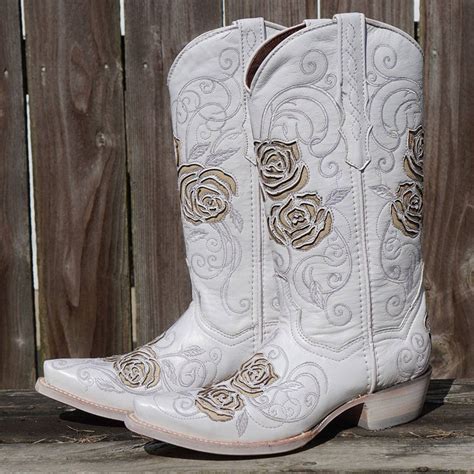 White Rose Inlayed Womens Cowgirl Boots M50032 Soto Boots