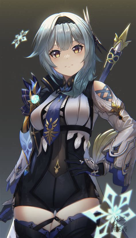 Safebooru 1girl Absurdres Acrylicstroke Arm At Side Artist Name Black