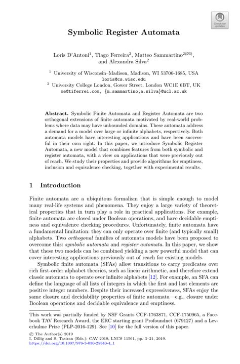 Pdf Symbolic Register Automata