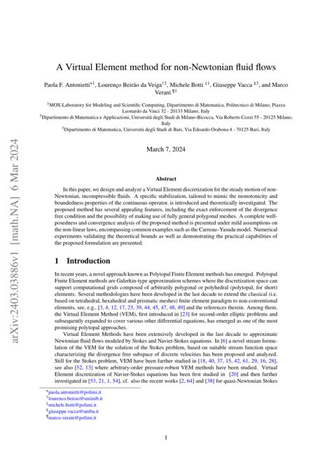 Pdf A Virtual Element Method For Non Newtonian Fluid Flows