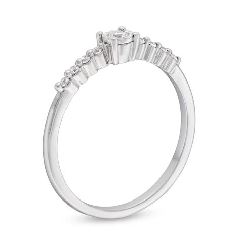 110 Ct Tw Diamond Nine Stone Stackable Ring In 10k White Gold Zales