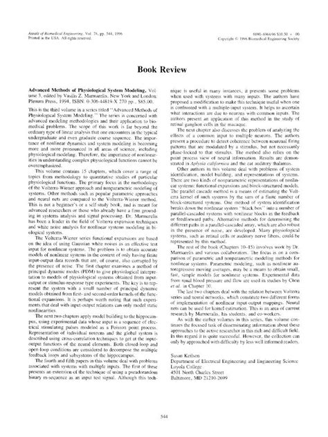 Pdf Advanced Methods Of Physiological System Modeling Dokumentips