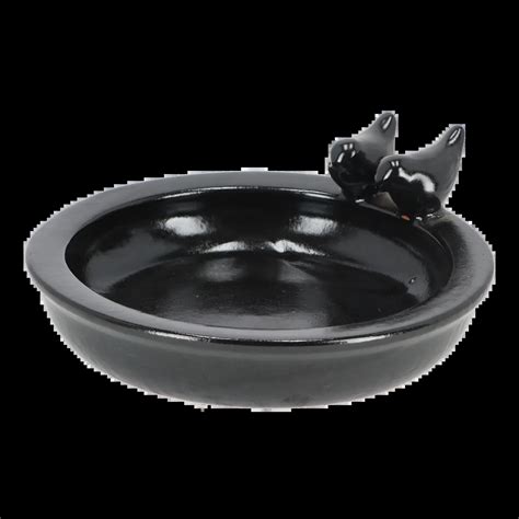 Bain Oiseau Céramique Rond Noir