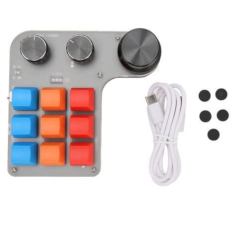 Mini Custom Keypad 9 Keys 3 Knobs Programmable Rgb Backlit Programming