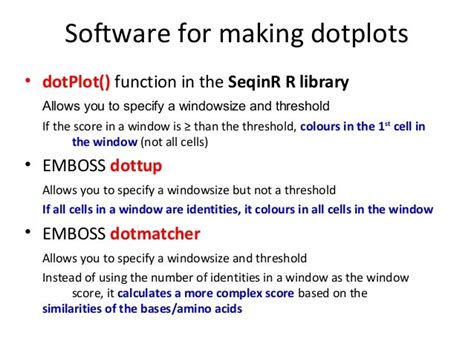 Dotplots For Bioinformatics
