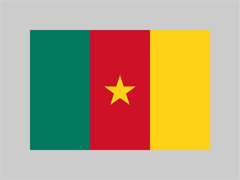Cameroon Flag Official Colors And Proportion Vector Illustration