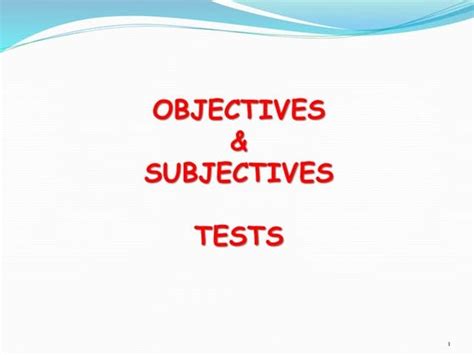 Subjective And Objective Test Ppt