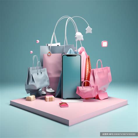 Ai创意电商网购手机购物立体模型图片png下载编号538367416674163293 设图网