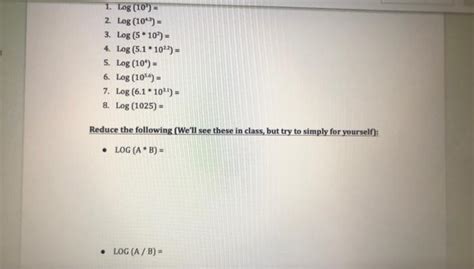 Solved LOG AB LOG A B Chegg Com