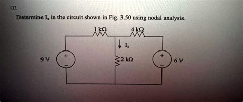 solved q1 determine i in the circuit shown in fig 3 50 using nodal