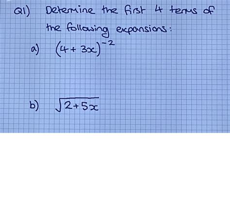 solved q1 determine the first 4 terms of the following