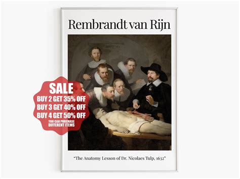 The Anatomy Lesson Of Dr Nicolaes Tulp Rembrandt Van Rijn Etsy