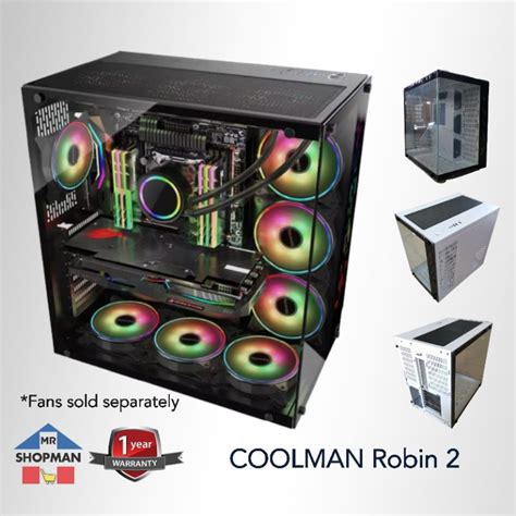 Coolman Robin 2 Desktop Computer Pc Case Tempered Glass Shopee