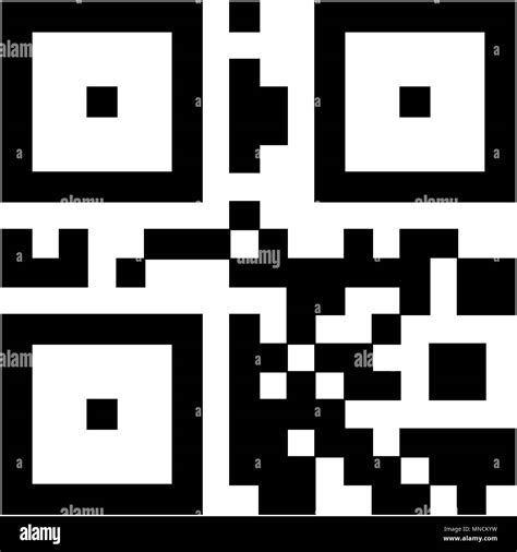 Simple Binary Qr Code Digital Information Starage Sign Stock Vector