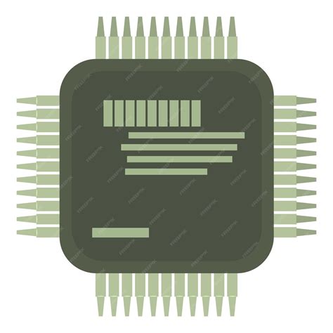 Premium Vector Microprocessor Icon Cartoon Illustration Of