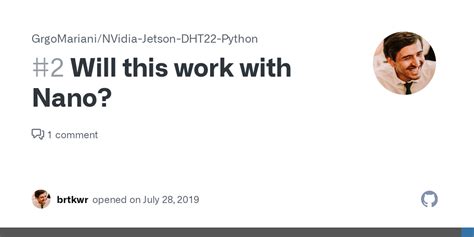 Will This Work With Nano Issue 2 GrgoMariani NVidia Jetson DHT22