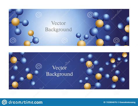 Abstract Molecule Structure On Blue Color Background Atoms Infographic