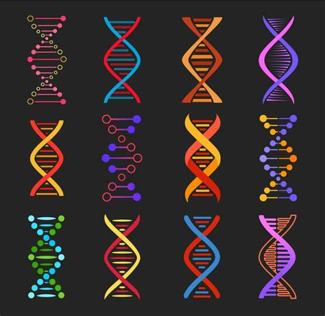 Dna Helix Vector Icons Of Genetics Medicine 23498295 Vector Art At Vecteezy