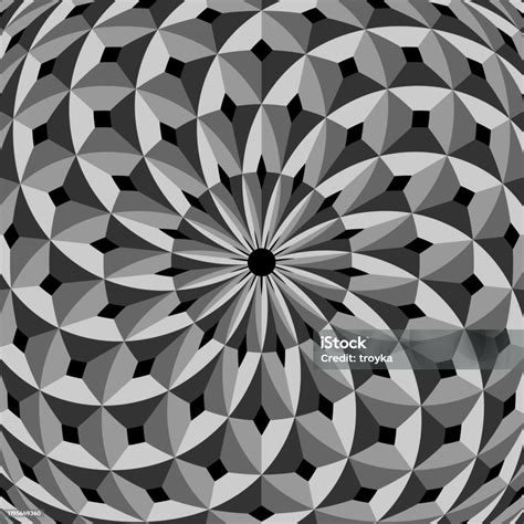 원 기하학적 패턴 3d 환상 착각에 대한 스톡 벡터 아트 및 기타 이미지 착각 흑백 3차원 형태 Istock