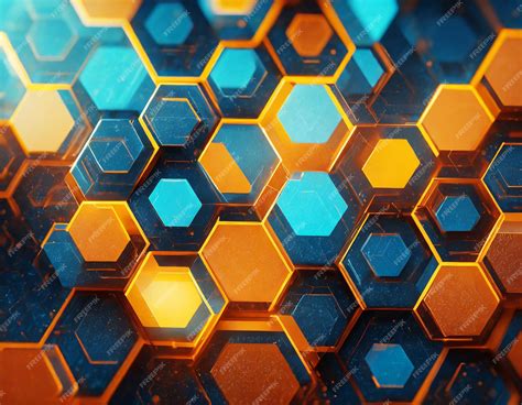 Premium Photo 3d Rendering Of Abstract Background With Hexagons In