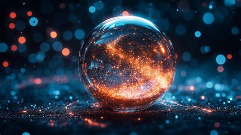 Glowing Molecular Structures Inside A Glass Droplet Stock Image Image Of Scientific Concept