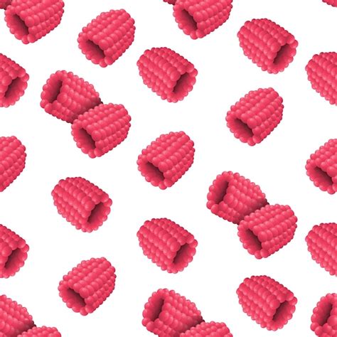 Premium Vector Vector Red Raspberry On A White Background Ripe Berry 3d Volumetric Summer Fruit