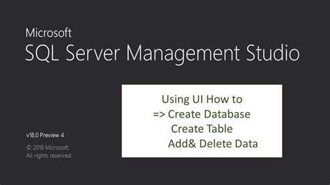 Ms Sql Server Tutorial Part 2 How To Create Database Table Using Ui