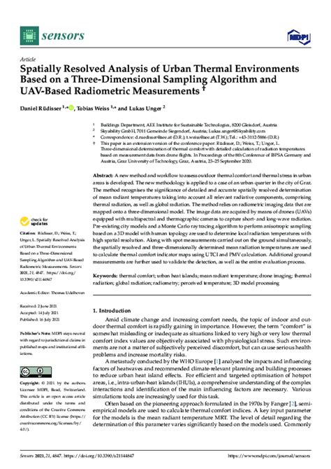 Pdf Spatially Resolved Analysis Of Urban Thermal Environments Based On A Three Dimensional