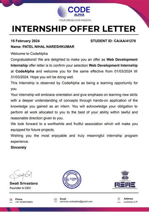 Nihal Patel On Linkedin Codealphainternship Learningandgrowing Codealpha