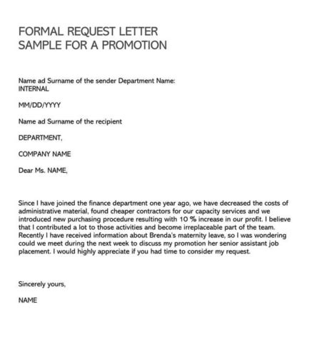 Promotion Request Letter Examples How To Write Templates
