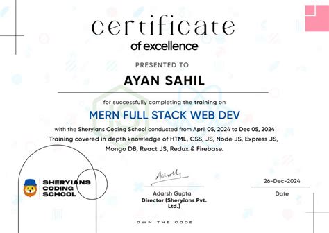 Officially A Mern Stack Web Developer Ayan Sahil