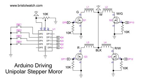 Arduino Unipolar Stepper Motor Control Simple Projects