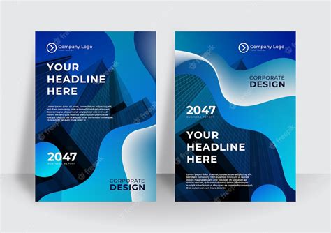 Premium Vector Blue Curve Vector Business Proposal Leaflet Brochure