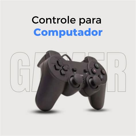 Controle Joystick Preto Usb Dual Shock Pc Computador Notebook Com Fio Jogos Interativos Shopee