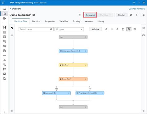 Sas Intelligent Decisioning Using A Workflow For A Decision