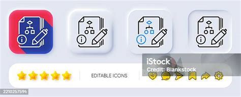 Documentation Avec Icône De Ligne Dalgorithme Panneau Dinstructions Techniques Boutons