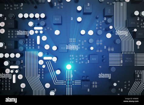 3d Rendering Circuit Board Technology Background Central Computer Processors Cpu Concept