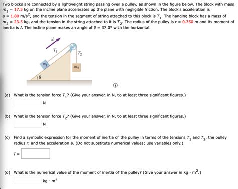 Answered Two Blocks Are Connected By A Bartleby