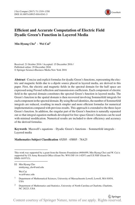 Efficient And Accurate Computation Of Electric Field Dyadic Greens